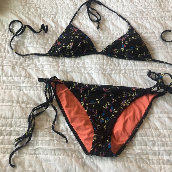 Hurley | Swim | Hurley String Two Piece Floral Birds Swimsuit Pacsun ...